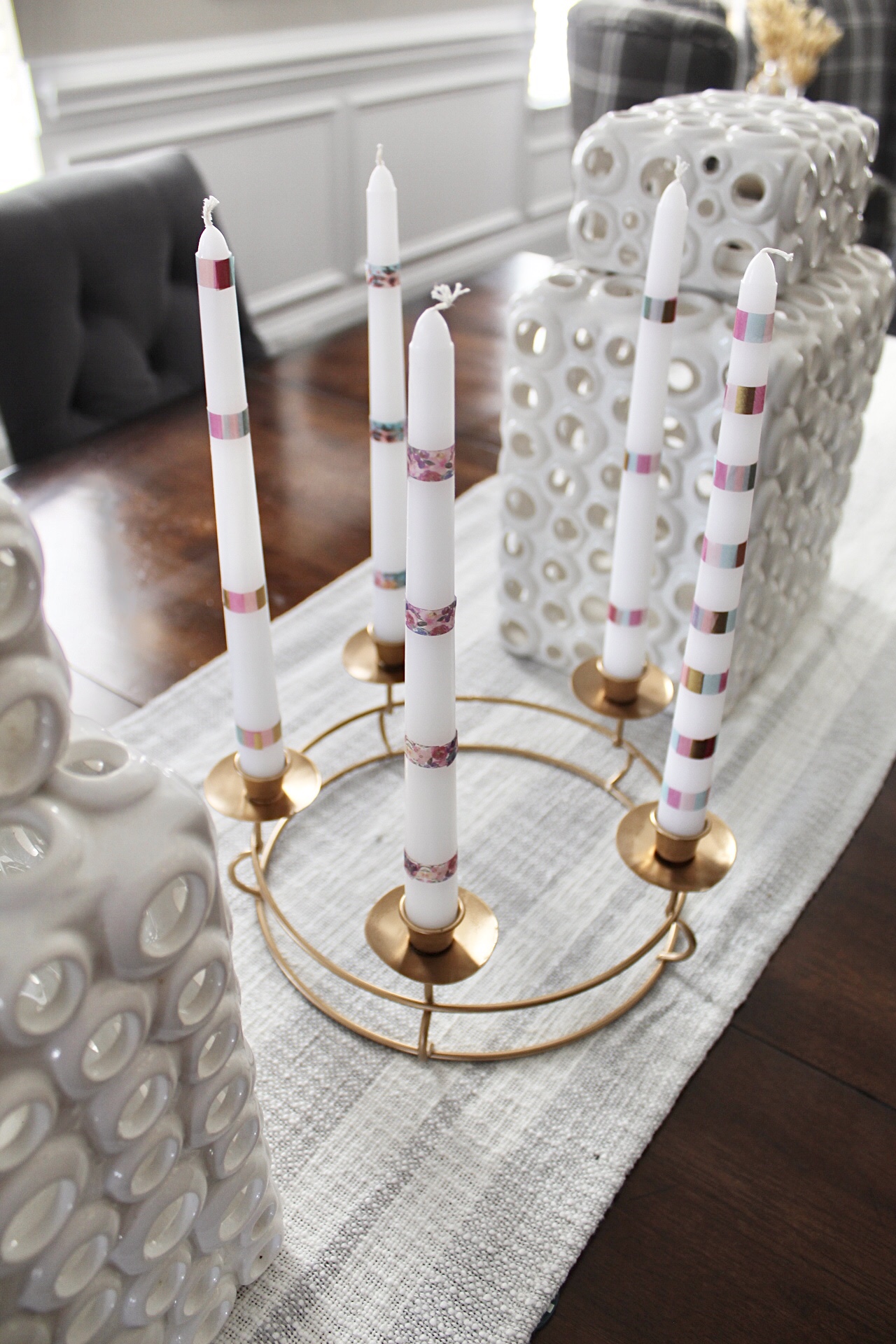 DIY Striped Candles – The Happy Door